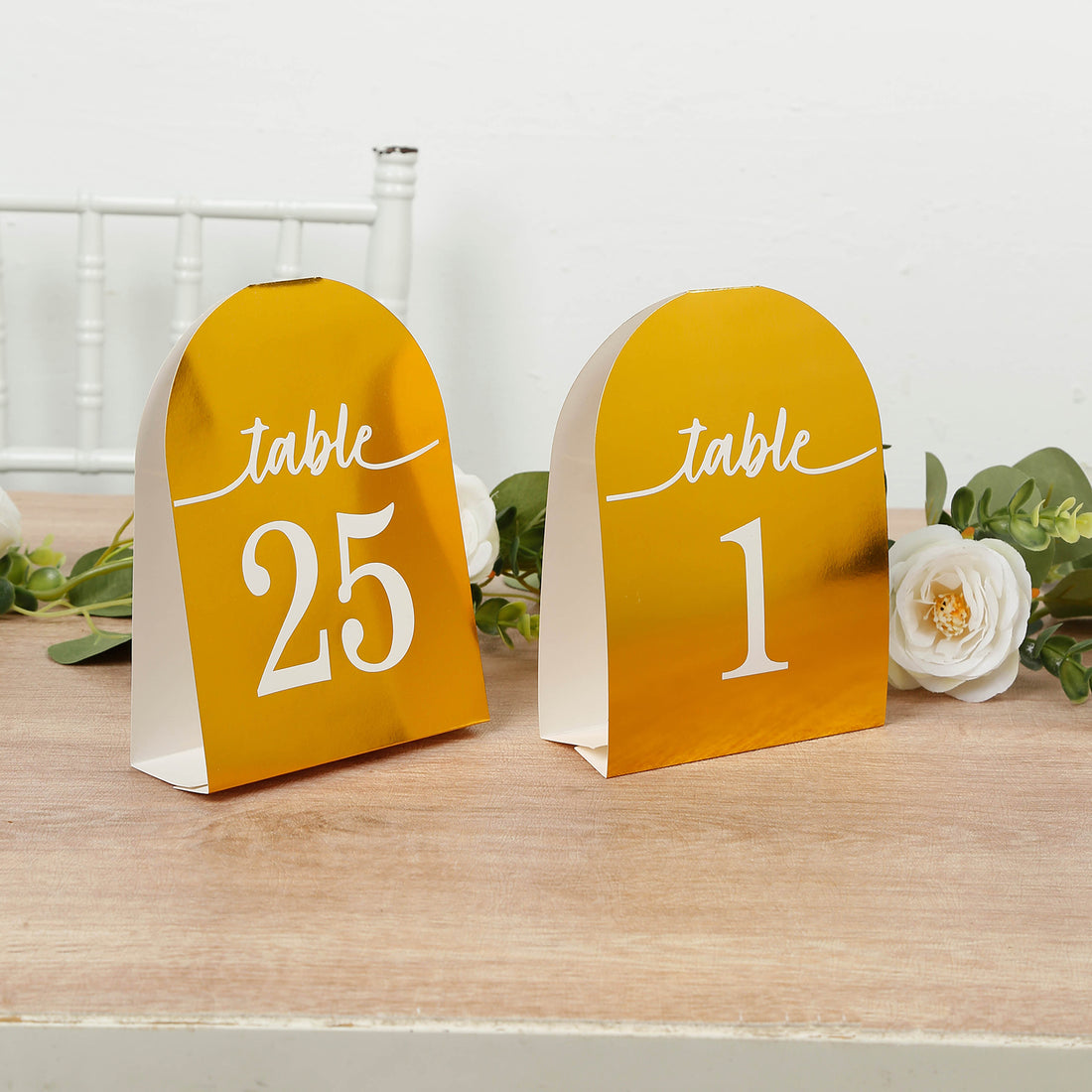 Disposable Table Numbers 25pk 7" Metallic Gold | eFavormart