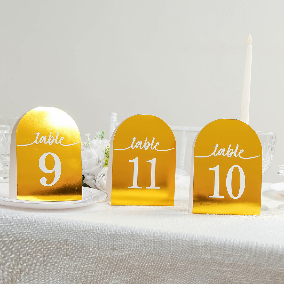 Disposable Table Numbers 25pk 7" Metallic Gold | eFavormart