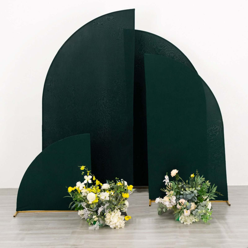 Matte Hunter Emerald Green Spandex Half Moon Arch Covers