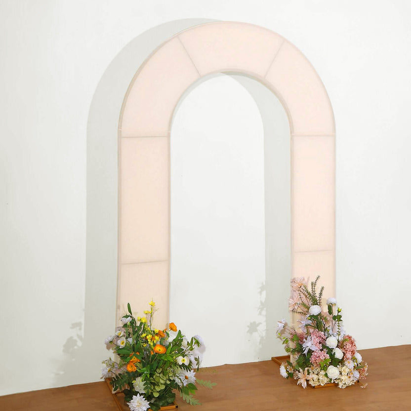 8ft Blush Spandex Wedding Arch Cover | eFavormart