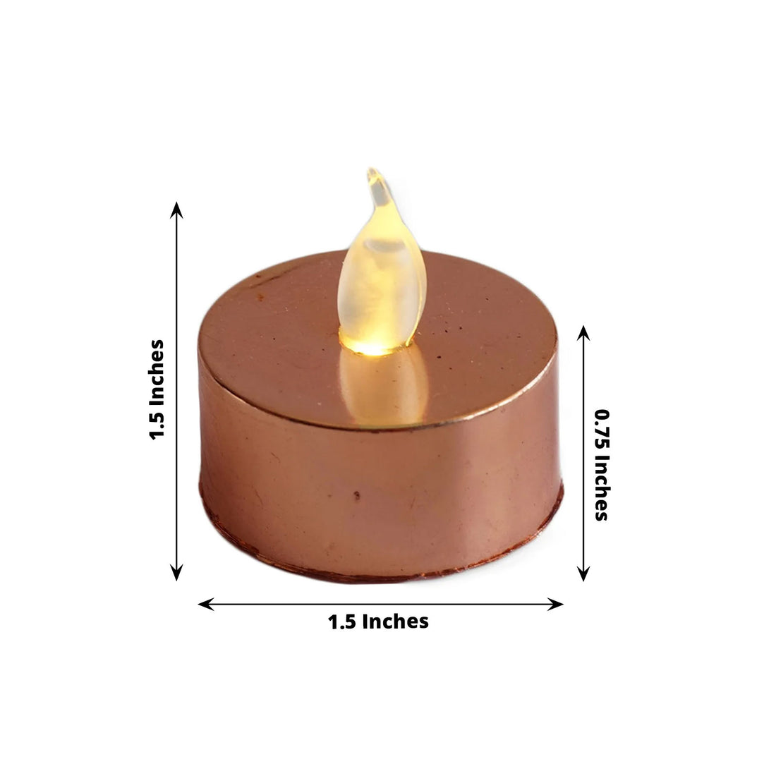 Metallic LED Tealight Candles Rose Gold | eFavormart