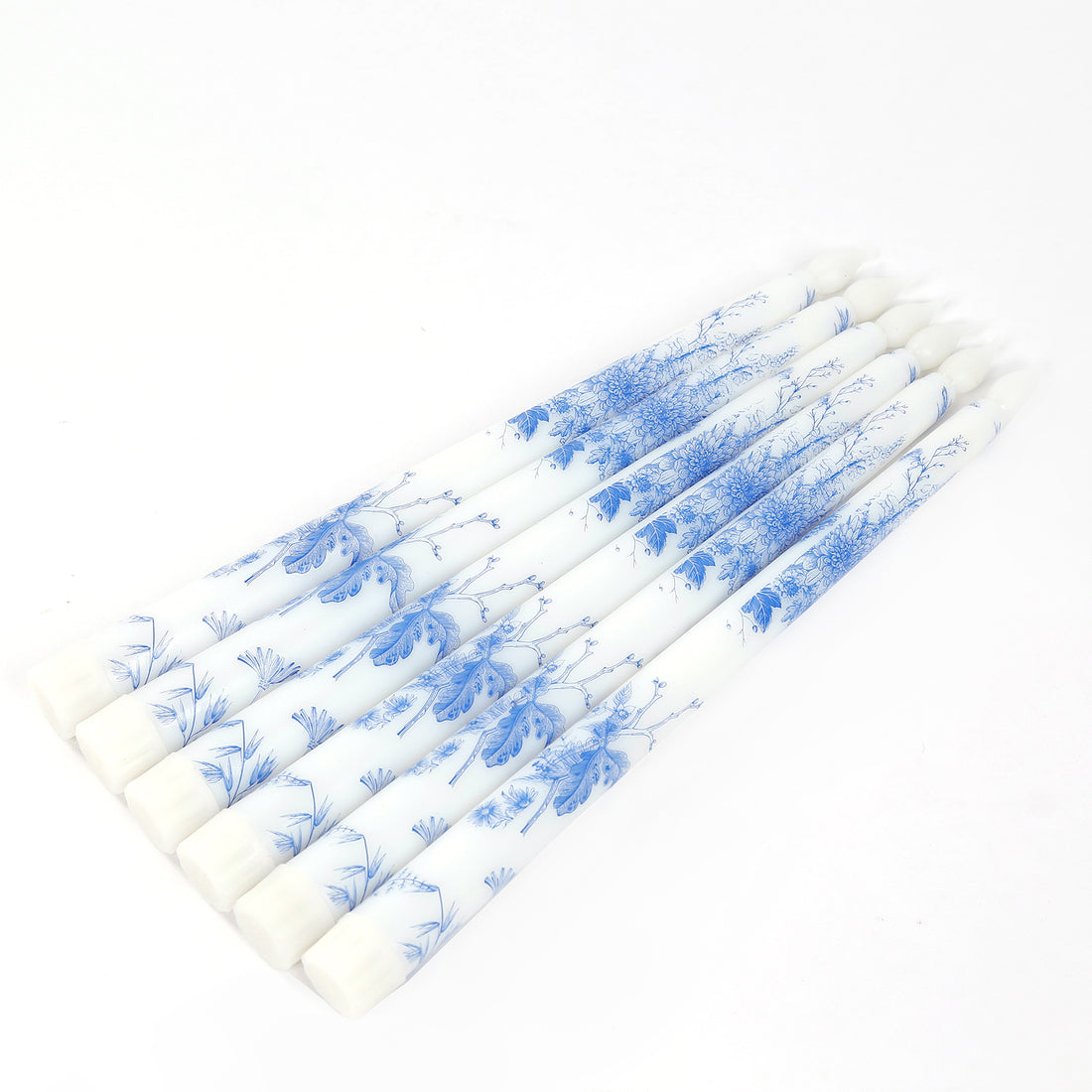 LED Taper Candles 6pk 11" French Toile Blue | eFavormart