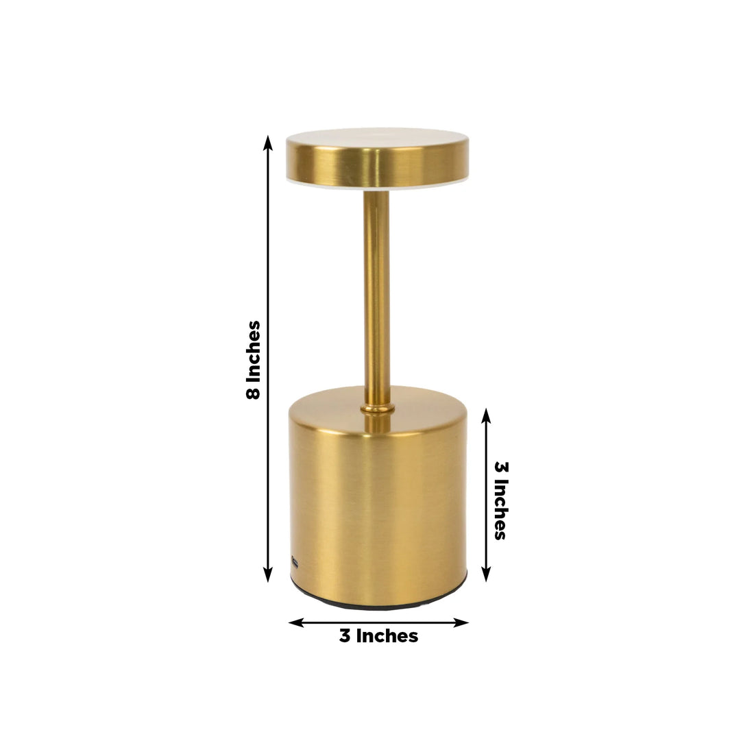 8" Cordless LED Table Lamp Touch Control Gold | eFavormart