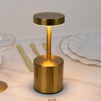 8" Cordless LED Table Lamp Touch Control Gold | eFavormart