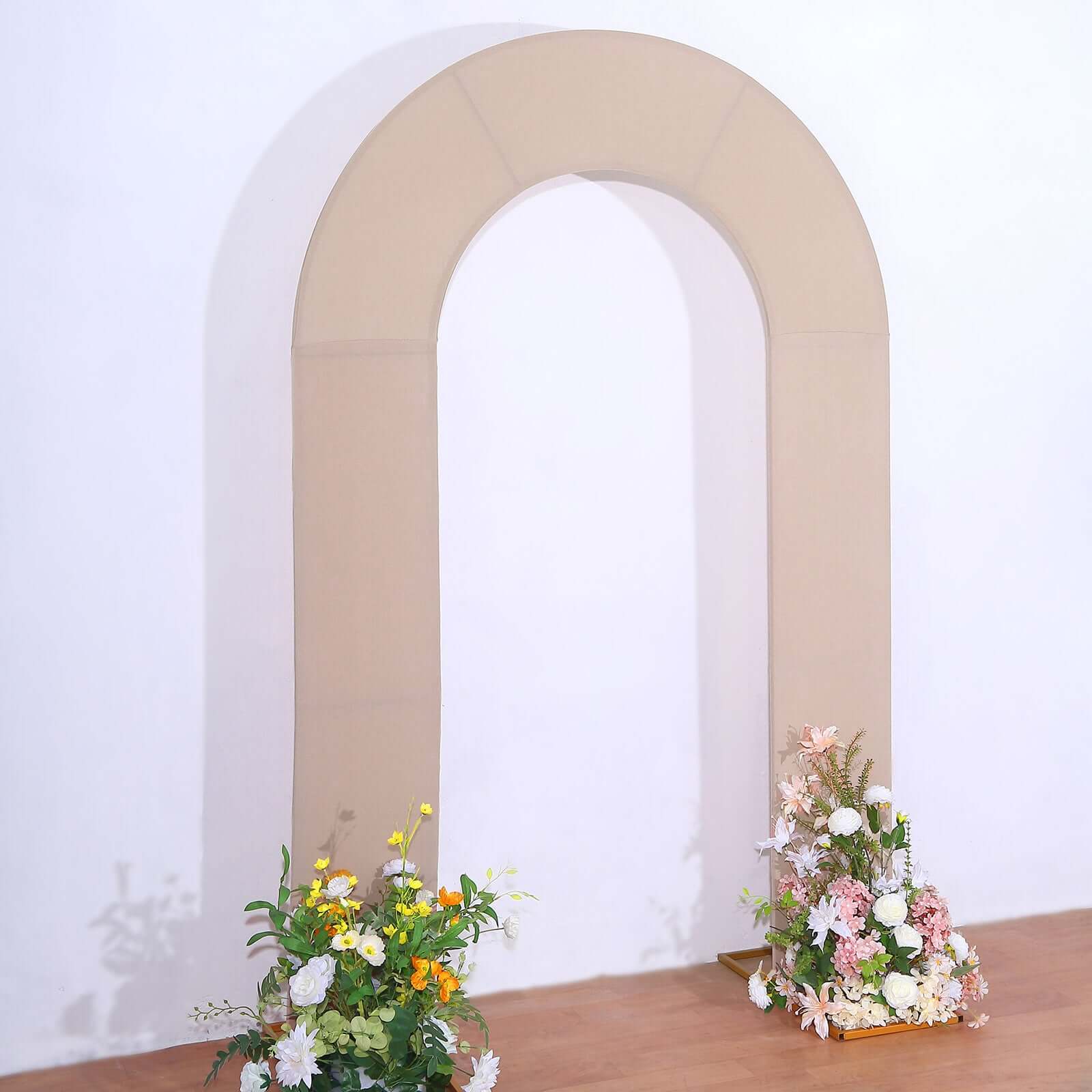 8ft Nude Spandex Wedding Arch Cover | eFavormart.com