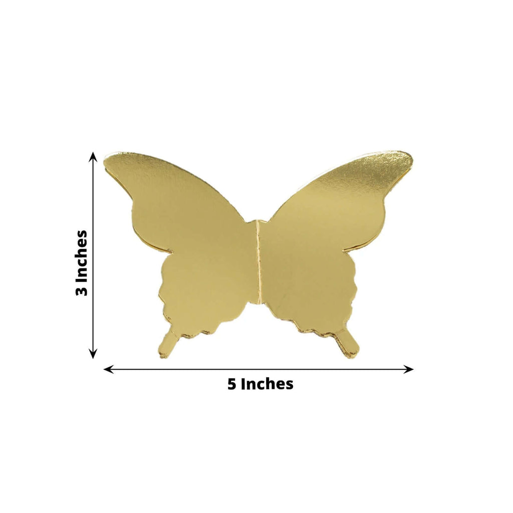 2 Pack | 9ft Gold 3D Paper Butterfly String Banners - eFavormart.com