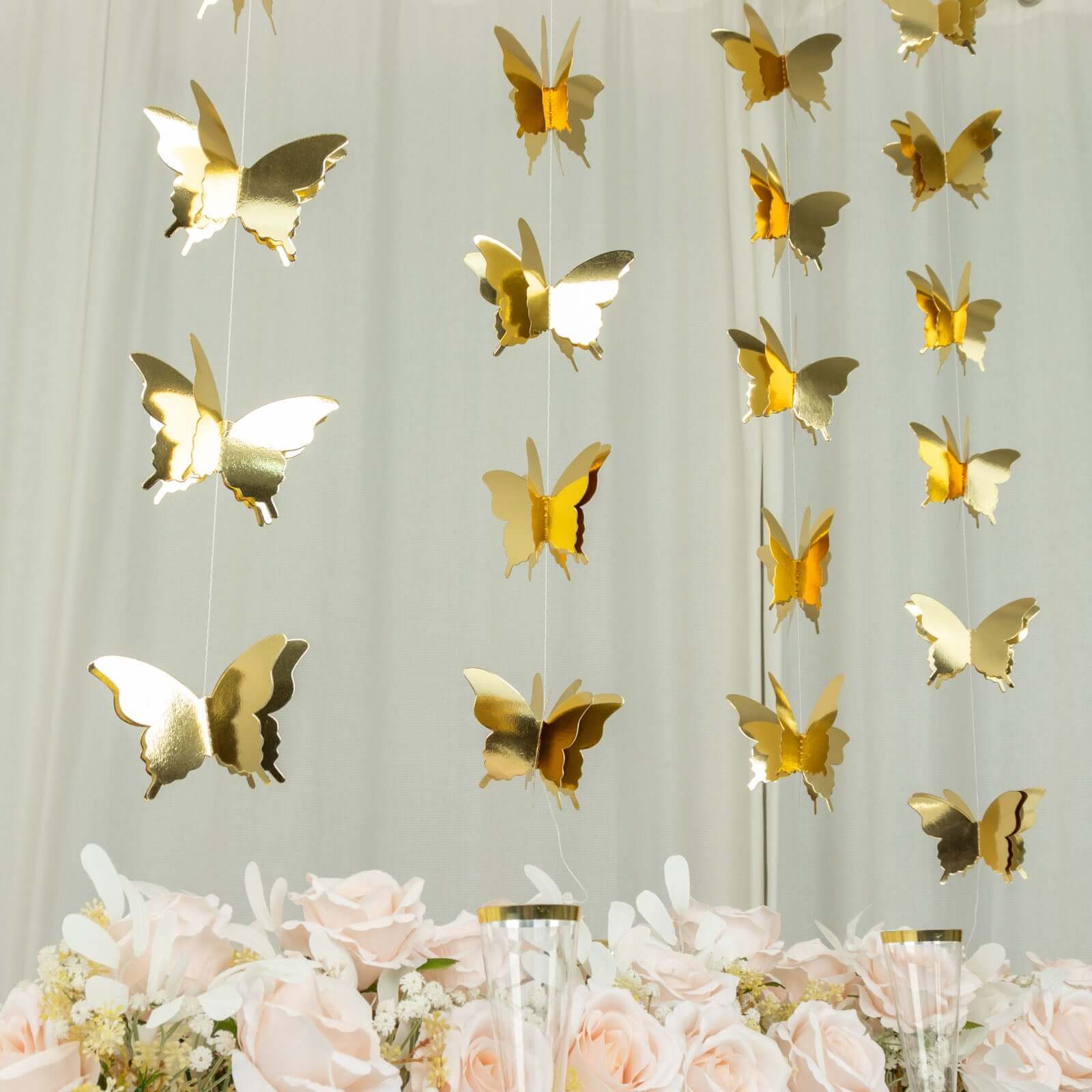 2-Pack Gold 3D Paper Butterfly Banners | eFavormart.com
