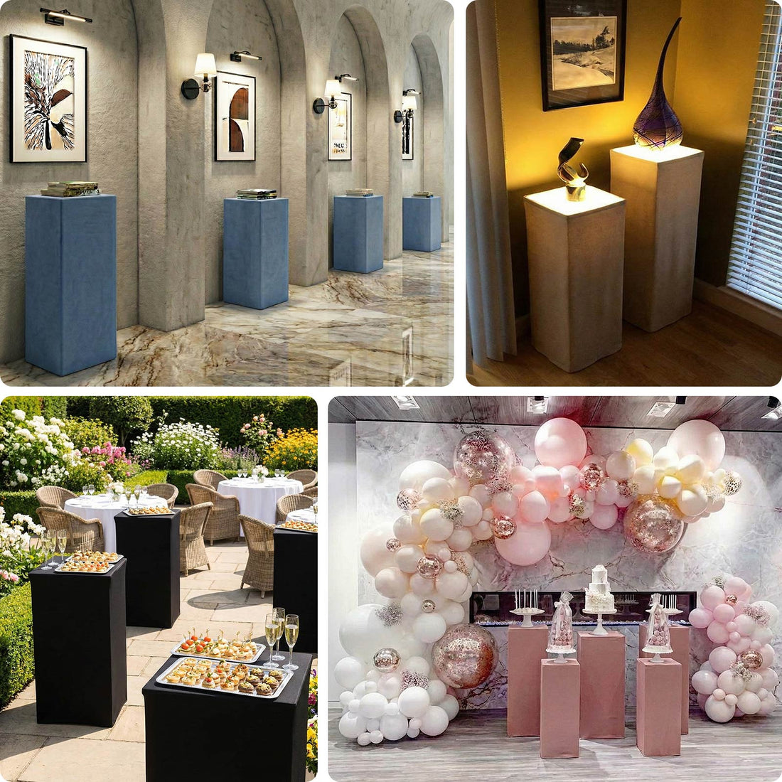 5 Beige Spandex Pillar Prop Covers | eFavormart