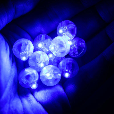 LED Mini Balloon Lights Round Light Blue 0.5" | eFavormart