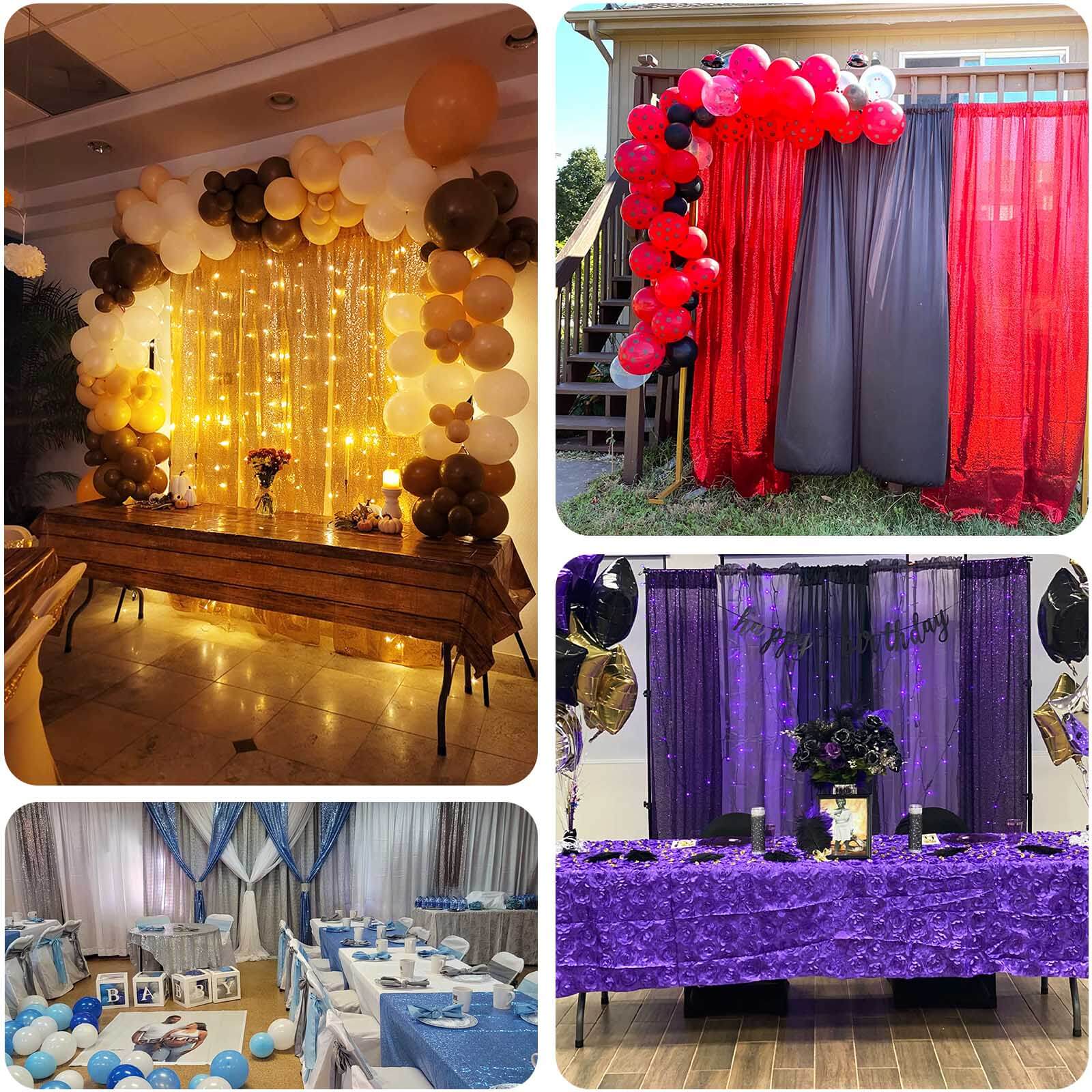 Red Sequin Divider Backdrop Drape Curtain Panels | Efavormart.com
