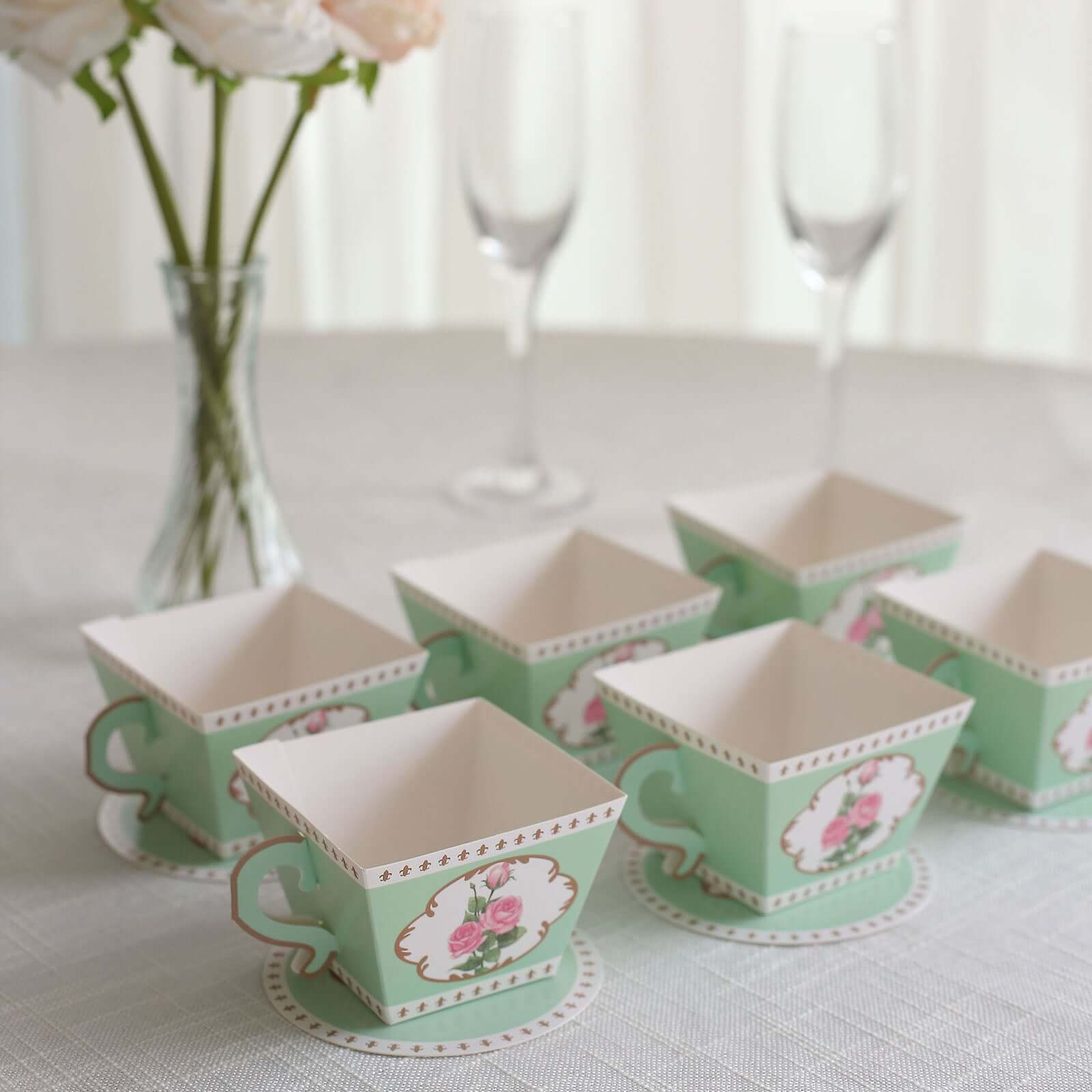 25-Pack Turquoise Mini Teacup Gift Boxes | eFavormart.com