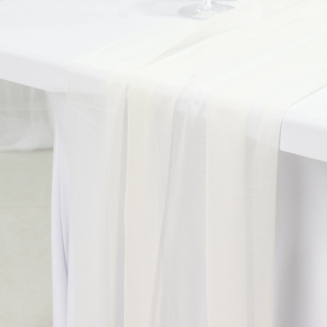 20-Pack Sheer Table Runners 9ft Ivory | eFavormart