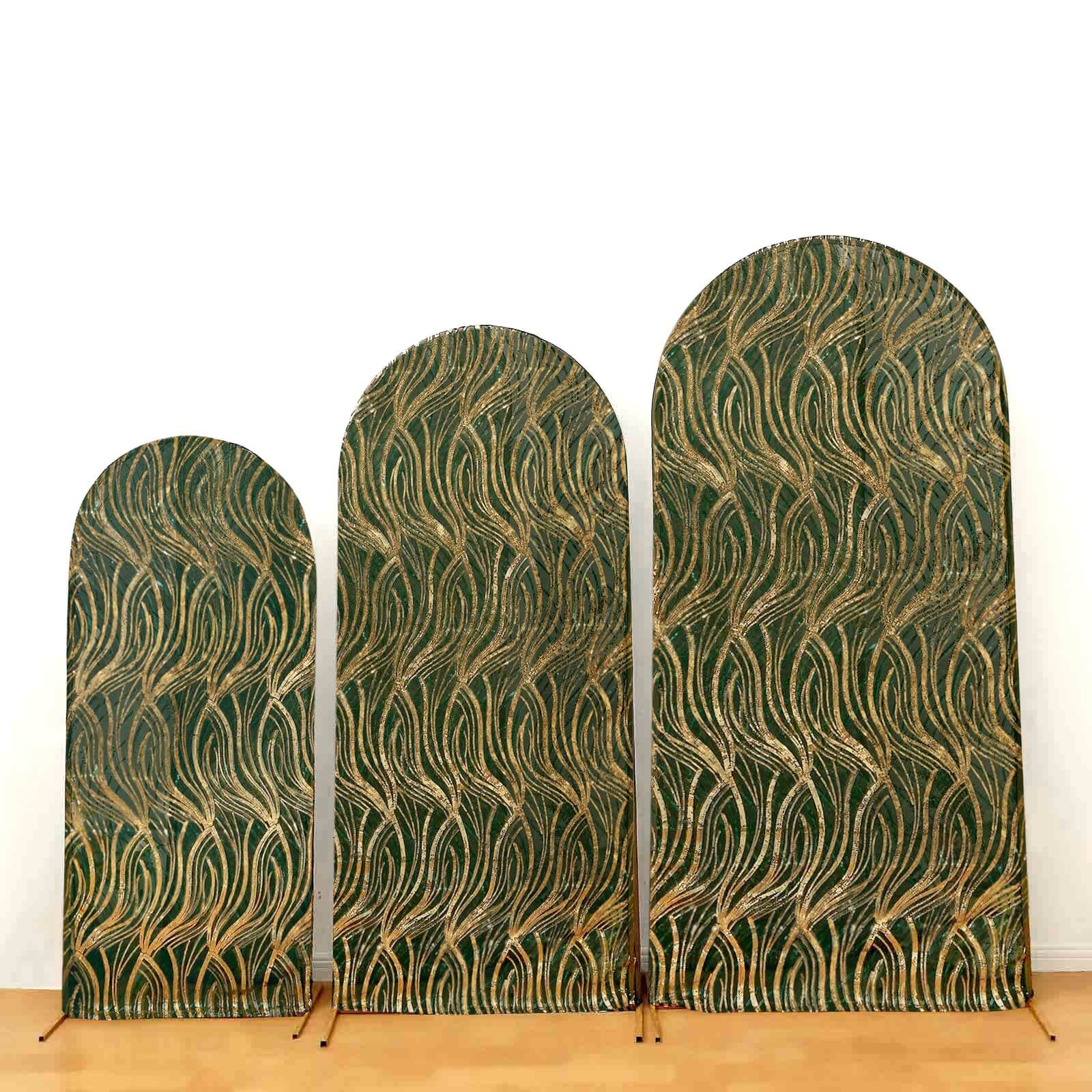 Emerald Green Wave Mesh Chiara Stand Covers | eFavormart.com