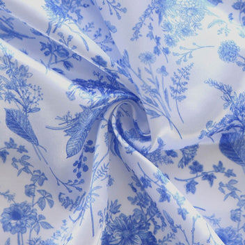 Half Moon White & Blue Satin Chiara Backdrop Stand Covers | eFavormart