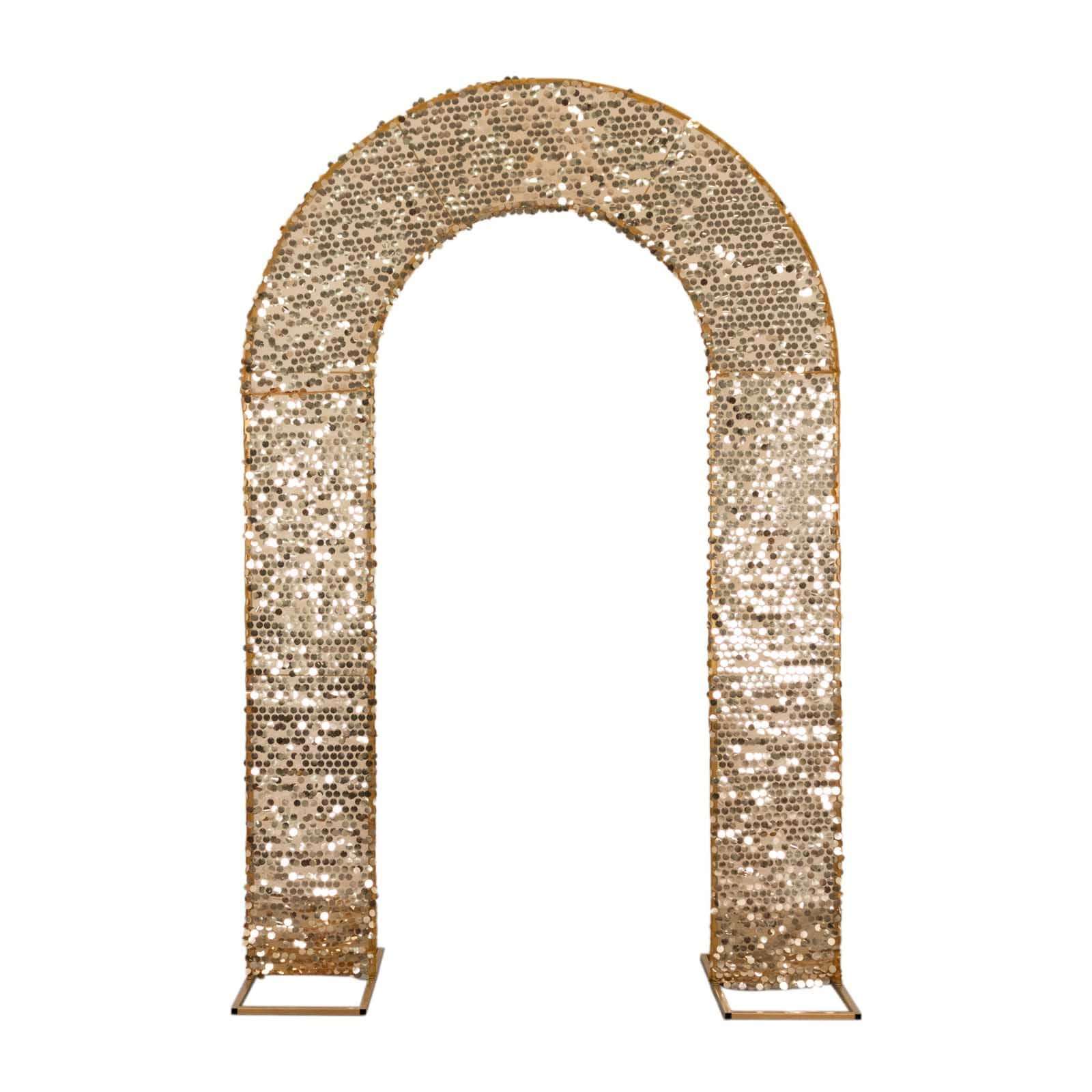 Gold Sequin Arch Backdrop 8ft | eFavormart.com