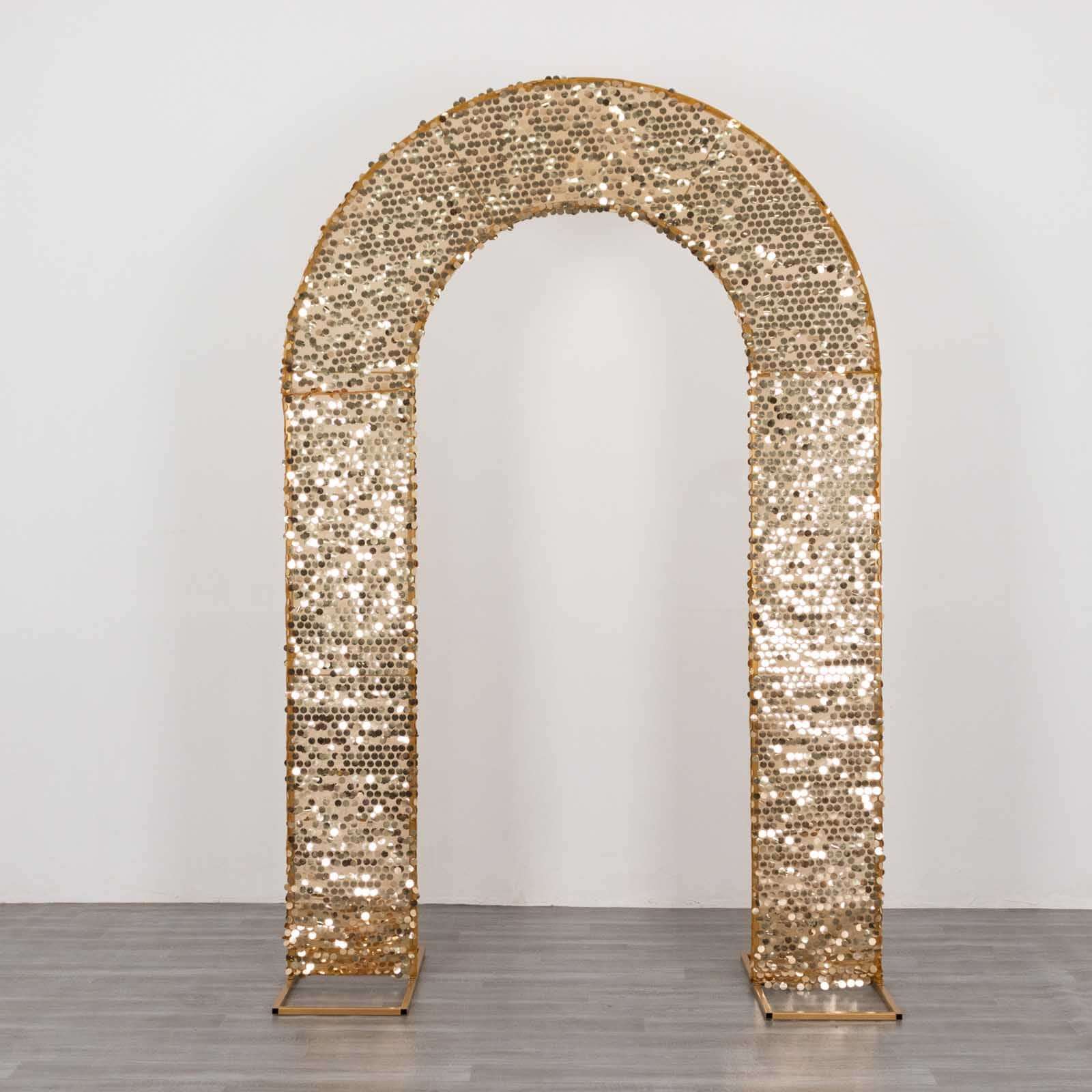 Gold Sequin Arch Backdrop 8ft | eFavormart.com