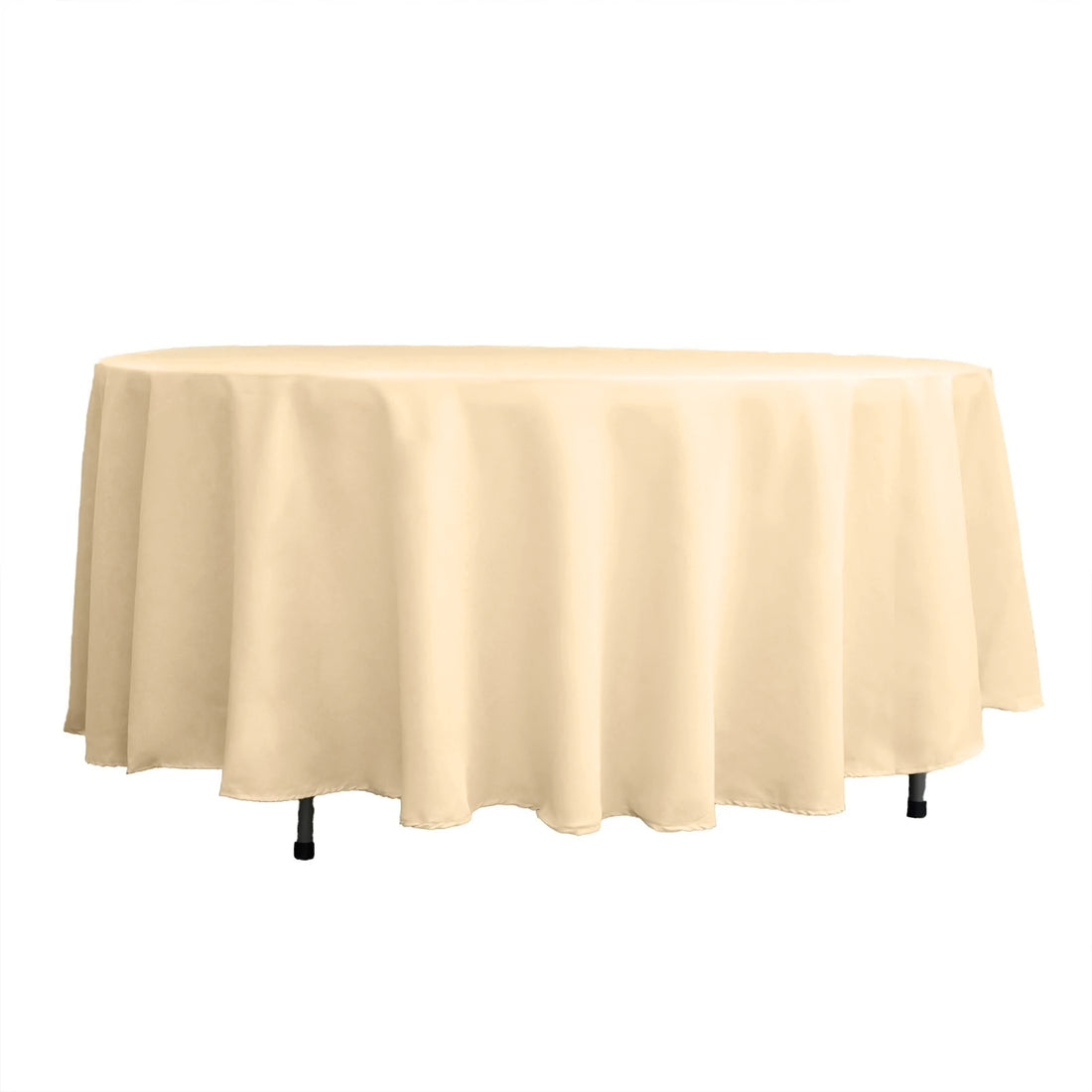Polyester Round Tablecloth 108" Beige | eFavormart
