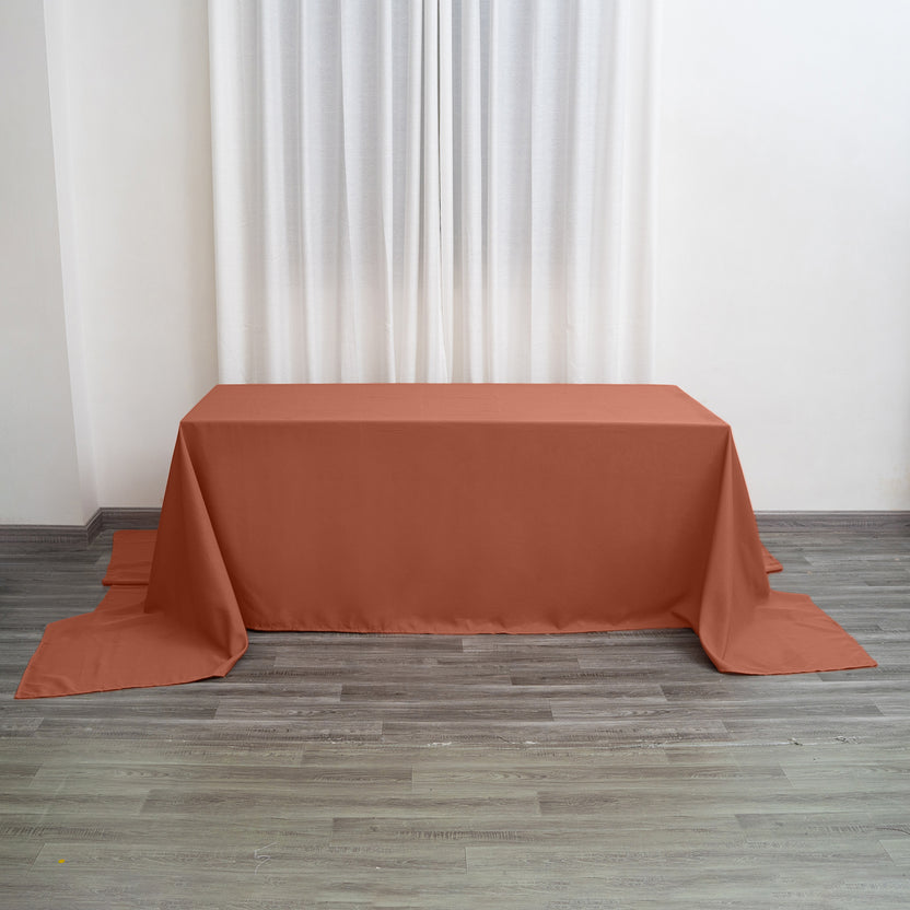 Polyester Tablecloth 90"x156" Terracotta | eFavormart