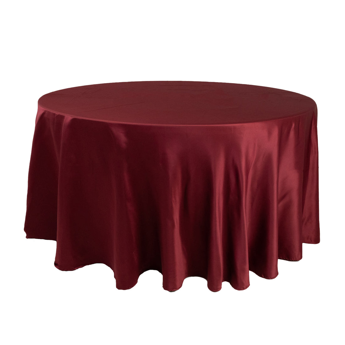 Lamour Satin Tablecloth 120" Burgundy | eFavormart