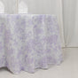 120" Lavender Lilac Toile Polyester Tablecloth | eFavormart