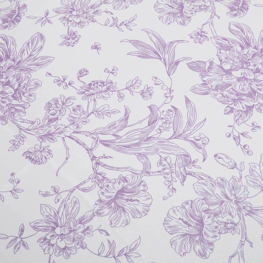 120" Lavender Lilac Toile Polyester Tablecloth | eFavormart