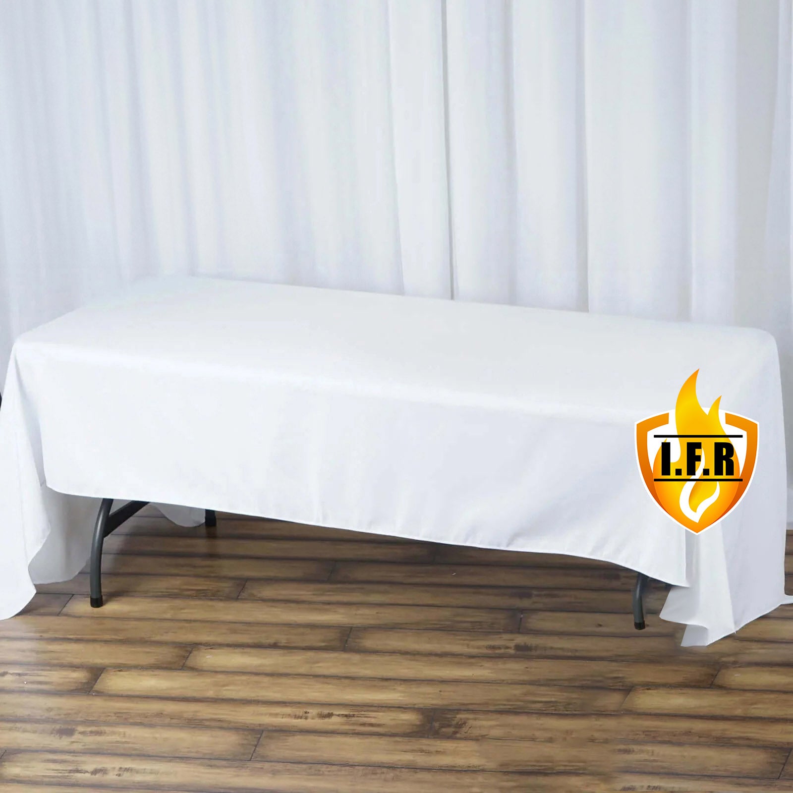 Fire Retardant Tablecloth 60"x126" White | eFavormart