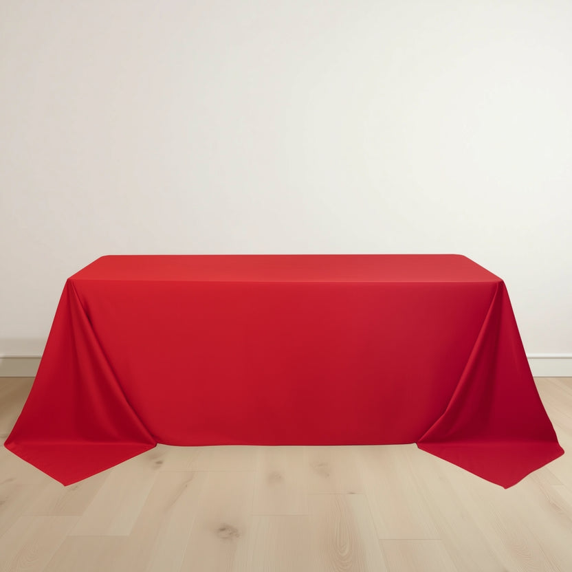 Scuba Rectangular Tablecloth 90"x132" Red | eFavormart
