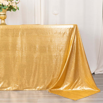 Sequin Dots Tablecloth 90"x132" Gold | eFavormart