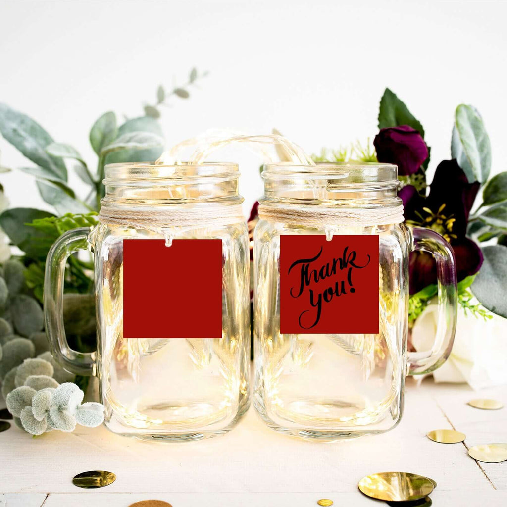 50 Pack | 2" Red Printable Square Shape Gift Tags - eFavormart.com