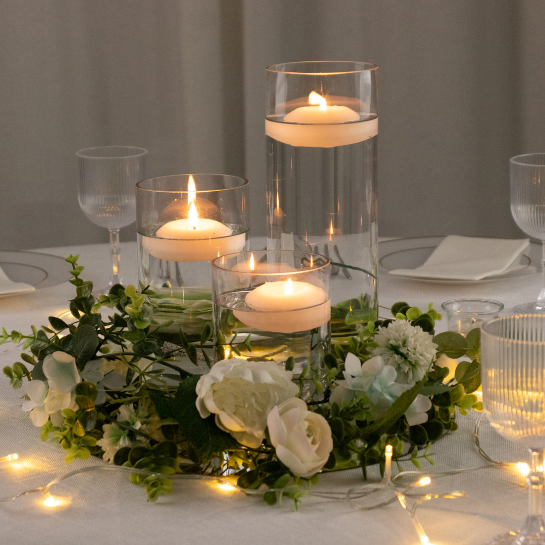 Set of 3 Glass Cylinder Vases - 6" 8" 12" Clear | eFavormart