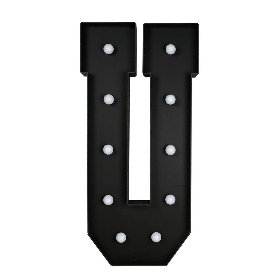 4ft Foam Board LED Letter U Marquee Black | eFavormart