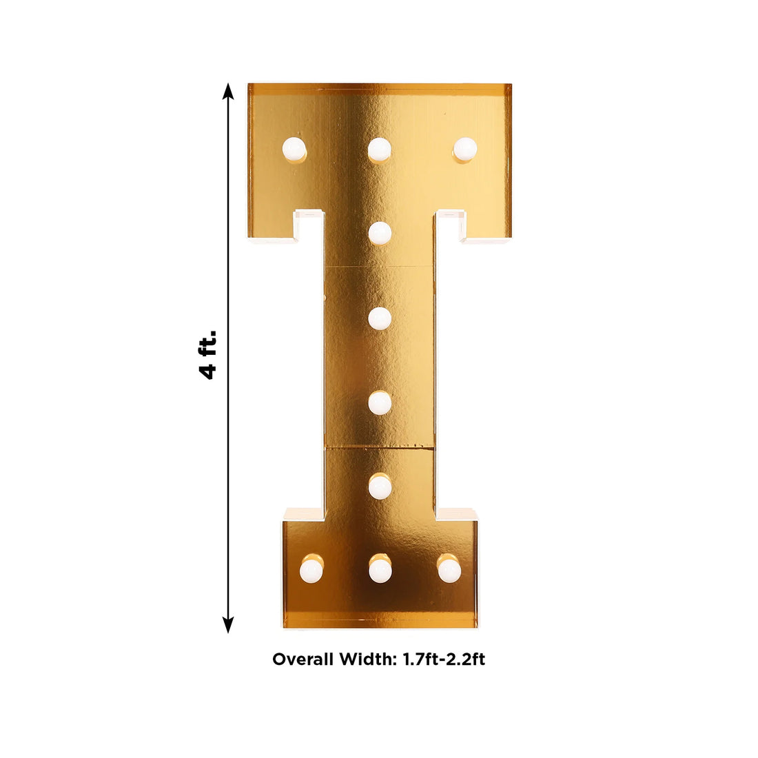 4ft Giant LED Marquee Letter "T" - Gold | eFavormart