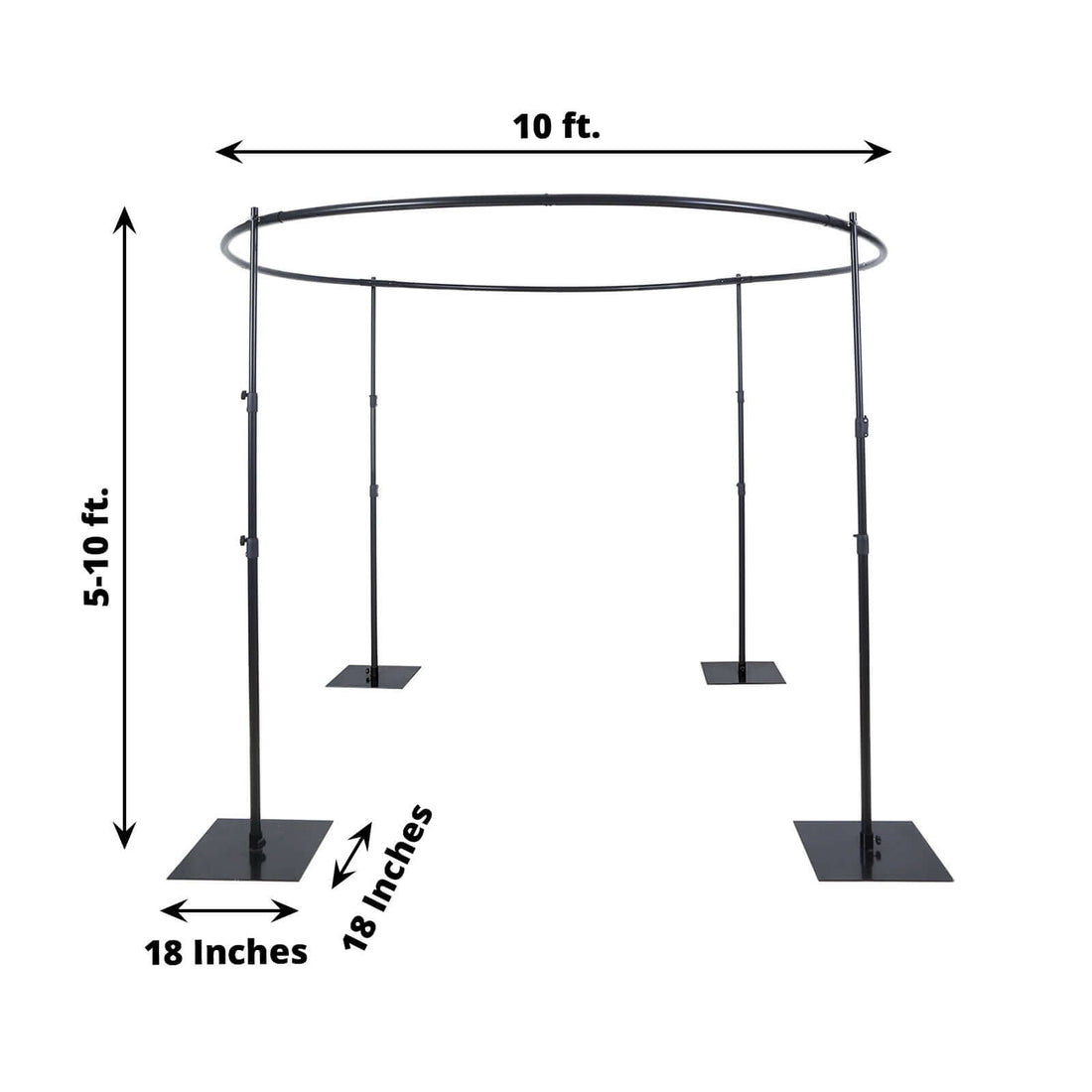 10ft 4-Post Black Metal Wedding Arch | eFavormart