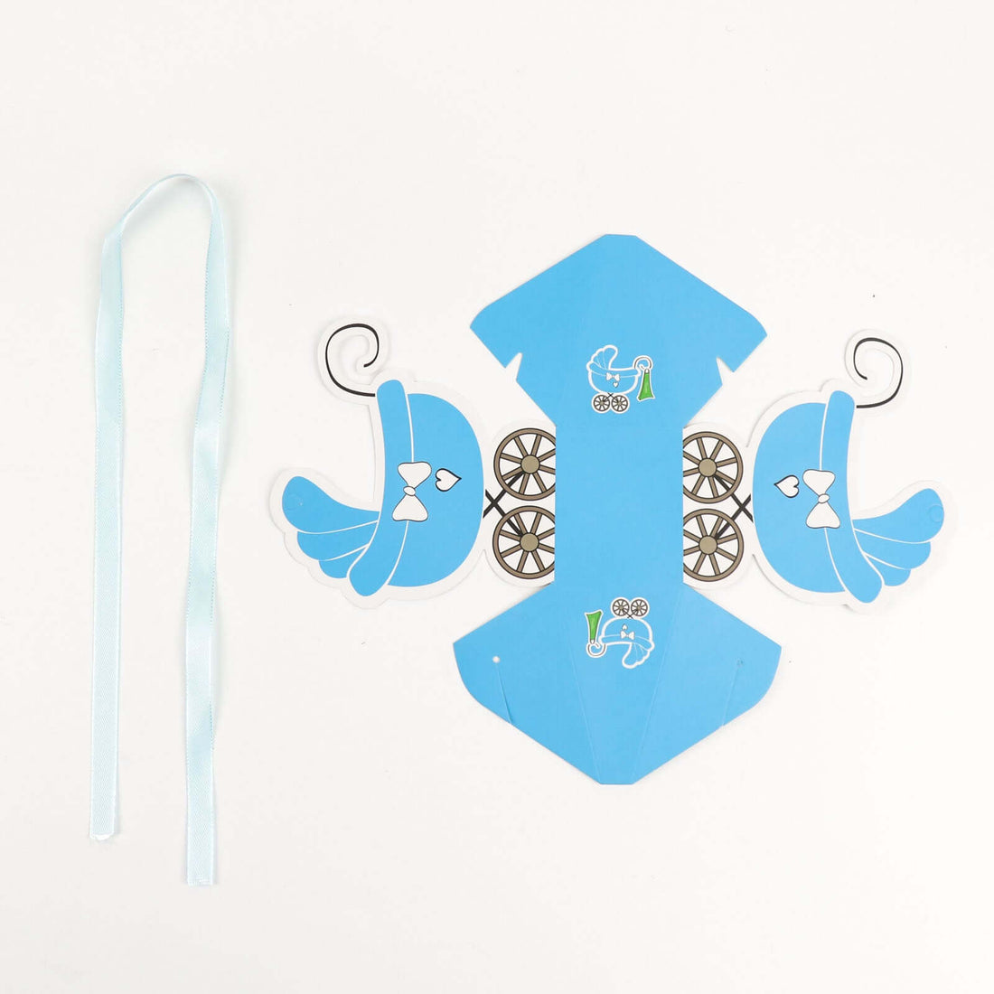 Light Blue Baby Paper Stroller Gift Boxes | eFavormart