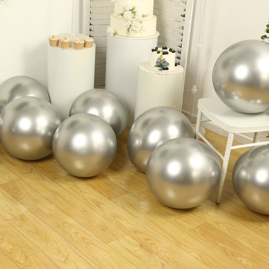 Shiny Silver Biodegradable Balloons 18" | eFavormart