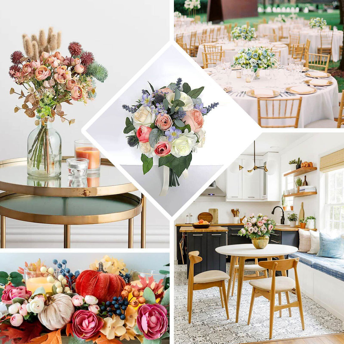 Artificial Navy Blue Ranunculus Bouquets | eFavormart
