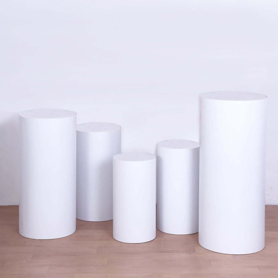 White Metal Cylinder Prop Pedestal Stands | eFavormart