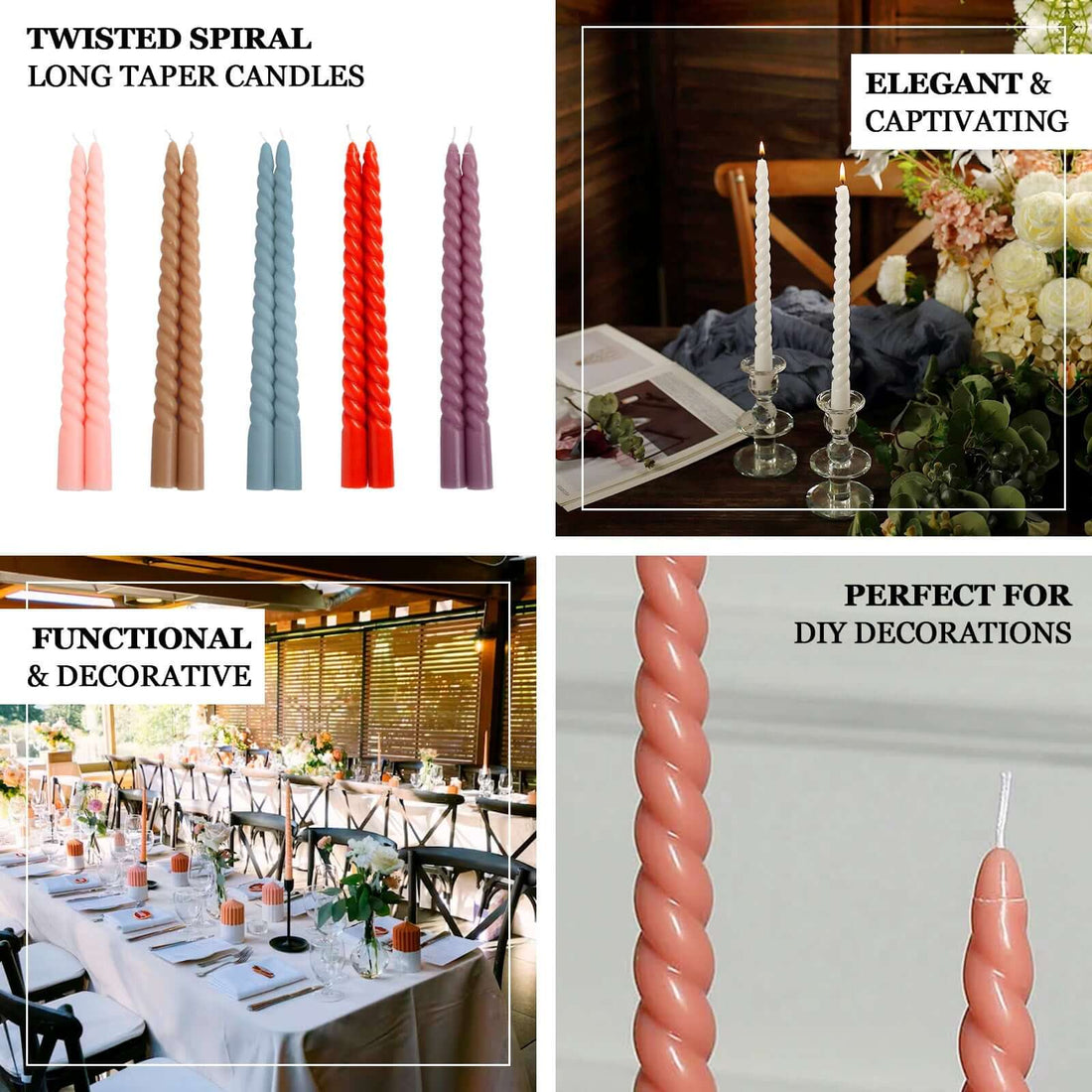 12-Pack Purple Spiral Taper Candles 11" | eFavormart