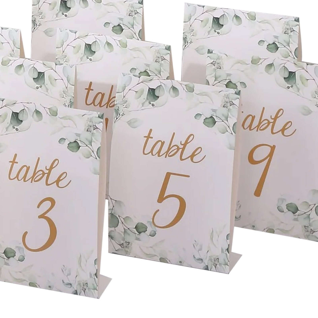 Table Numbers Eucalyptus Leaves Design 7" | eFavormart