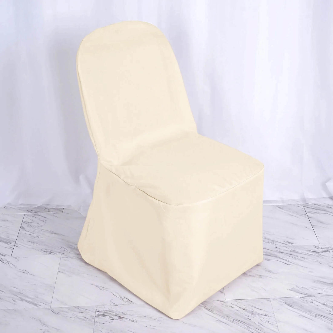 10 Pack Polyester Banquet Chair Covers Beige | eFavormart