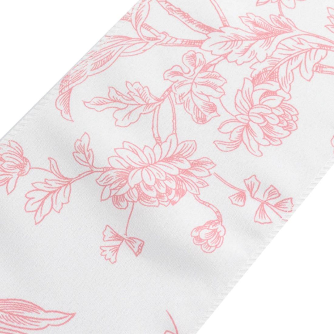 French Toile Chair Sashes 6"x108" White/Pink | eFavormart