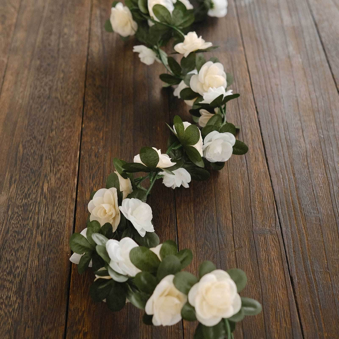 2-Pack Cream Silk Mini Rose Vines 8ft | eFavormart
