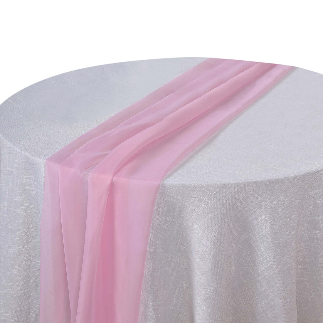 Premium Chiffon Table Runner 6ft Pink | eFavormart