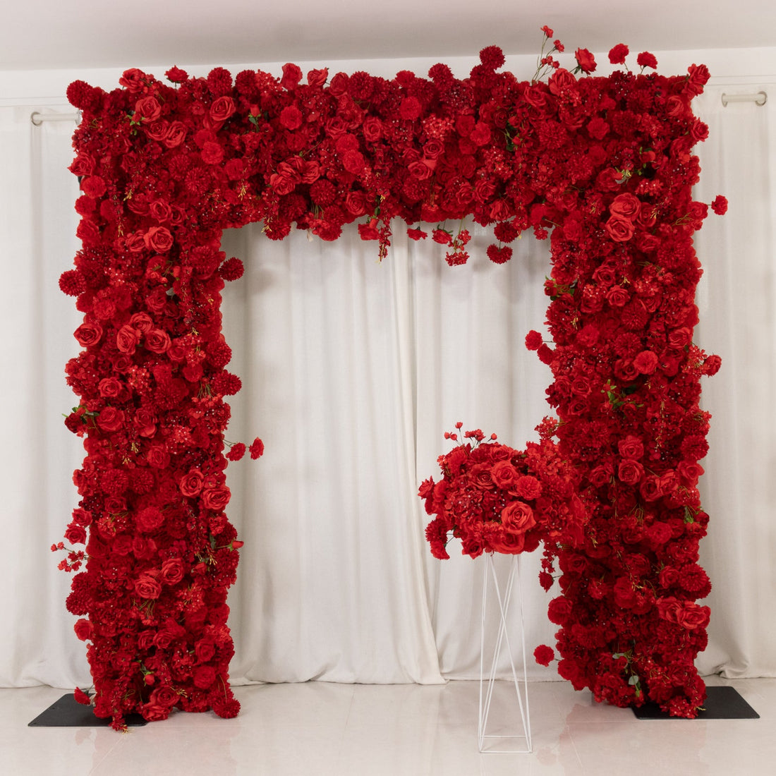 Artificial Flower Wall Arch 8ftx8ft Red | eFavormart