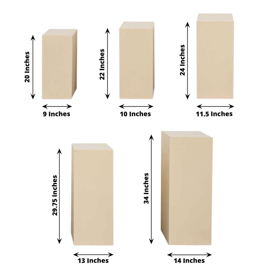 5 Beige Spandex Pillar Prop Covers | eFavormart