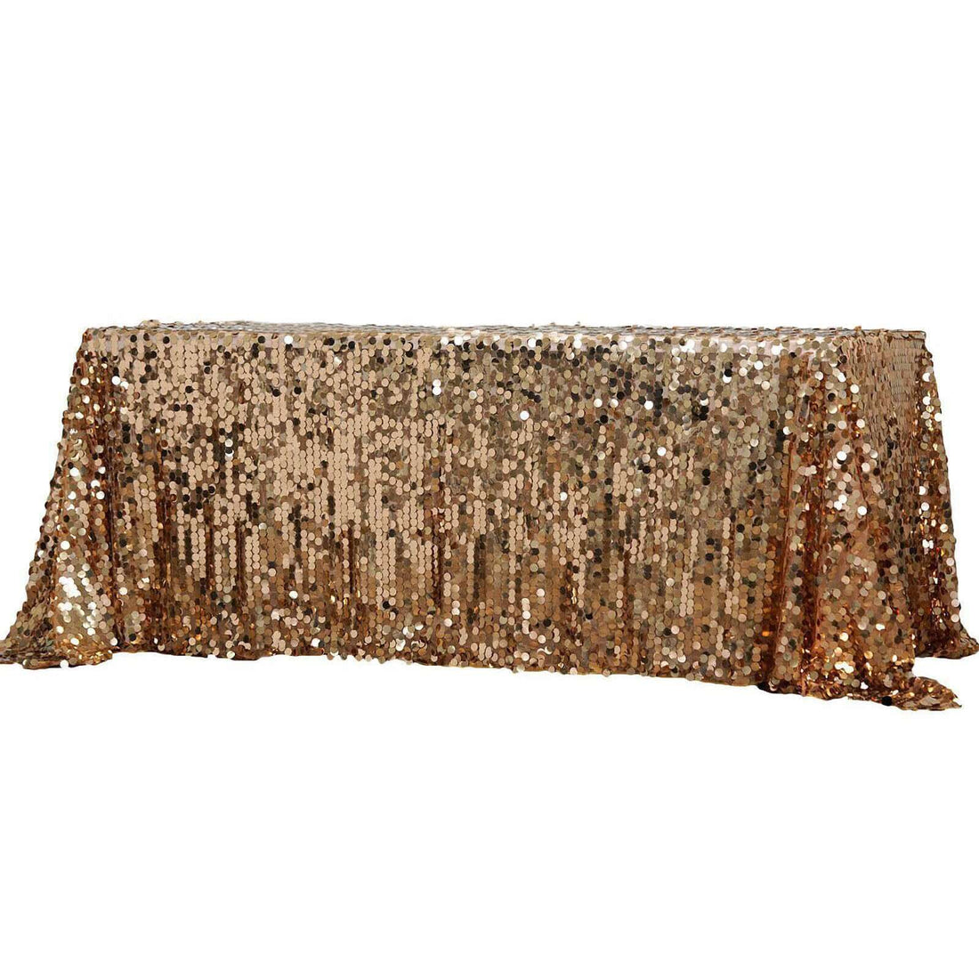 Payette Sequin Tablecloth 90"x156" Gold | eFavormart