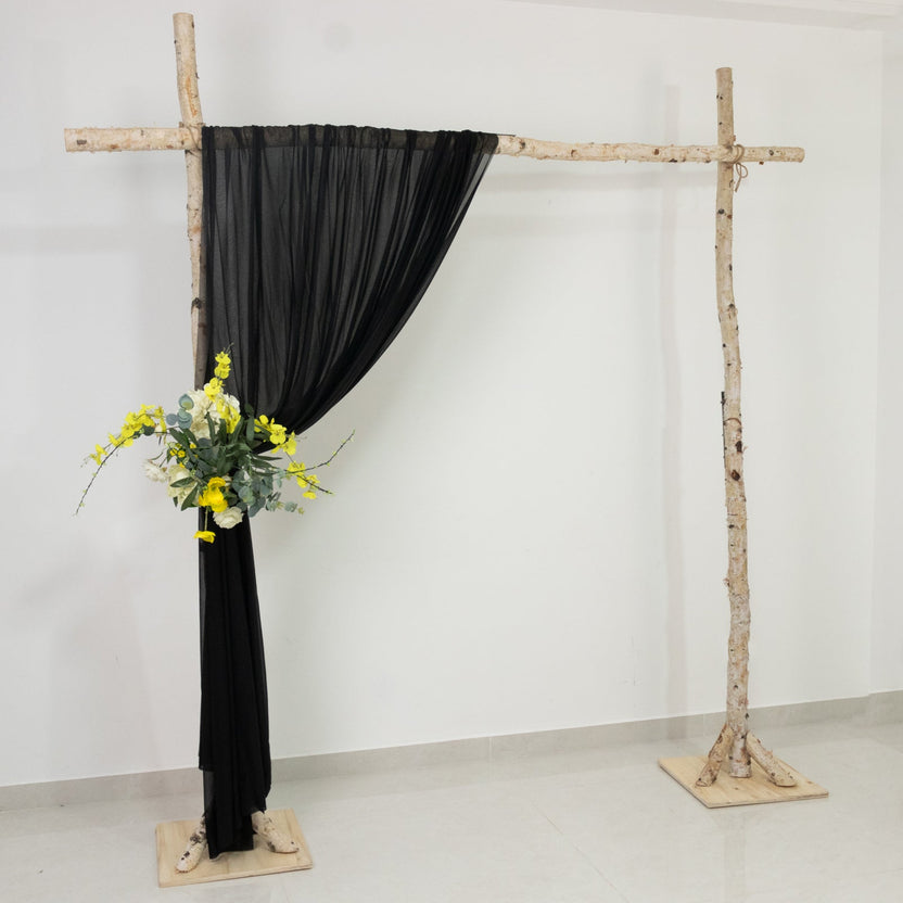 Black Sheer Wedding Arch Drape 5ft x 14ft | eFavormart