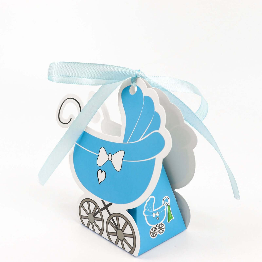 Light Blue Baby Paper Stroller Gift Boxes | eFavormart