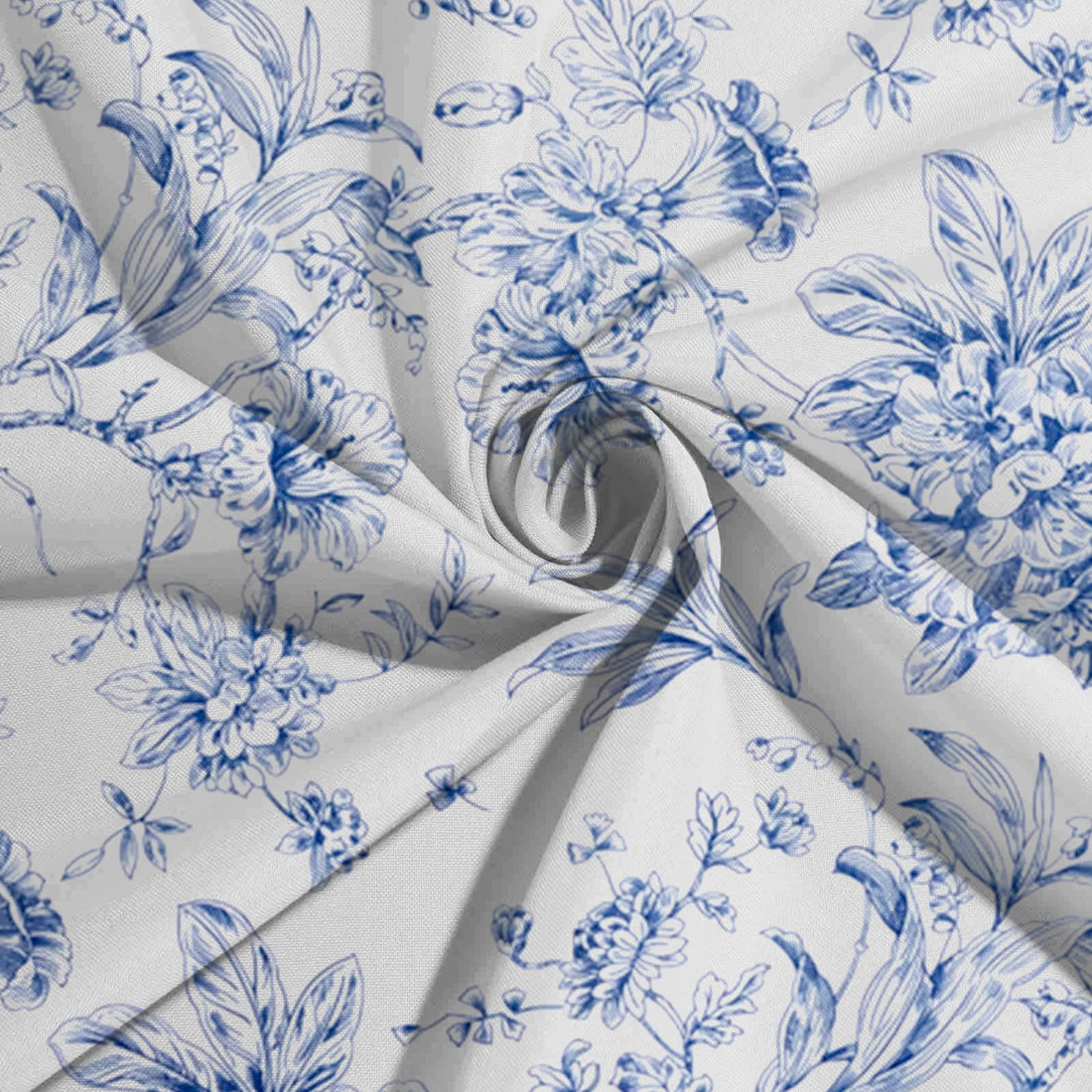 Blue Polyester French Toile Napkins 5 Pack | eFavormart
