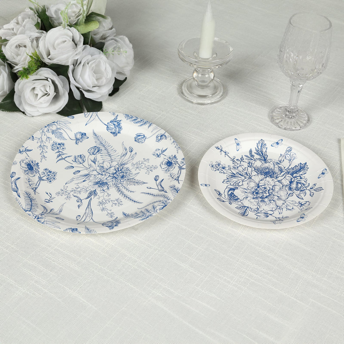 50pk Round Paper Plates 7/9in White Dessert | eFavormart